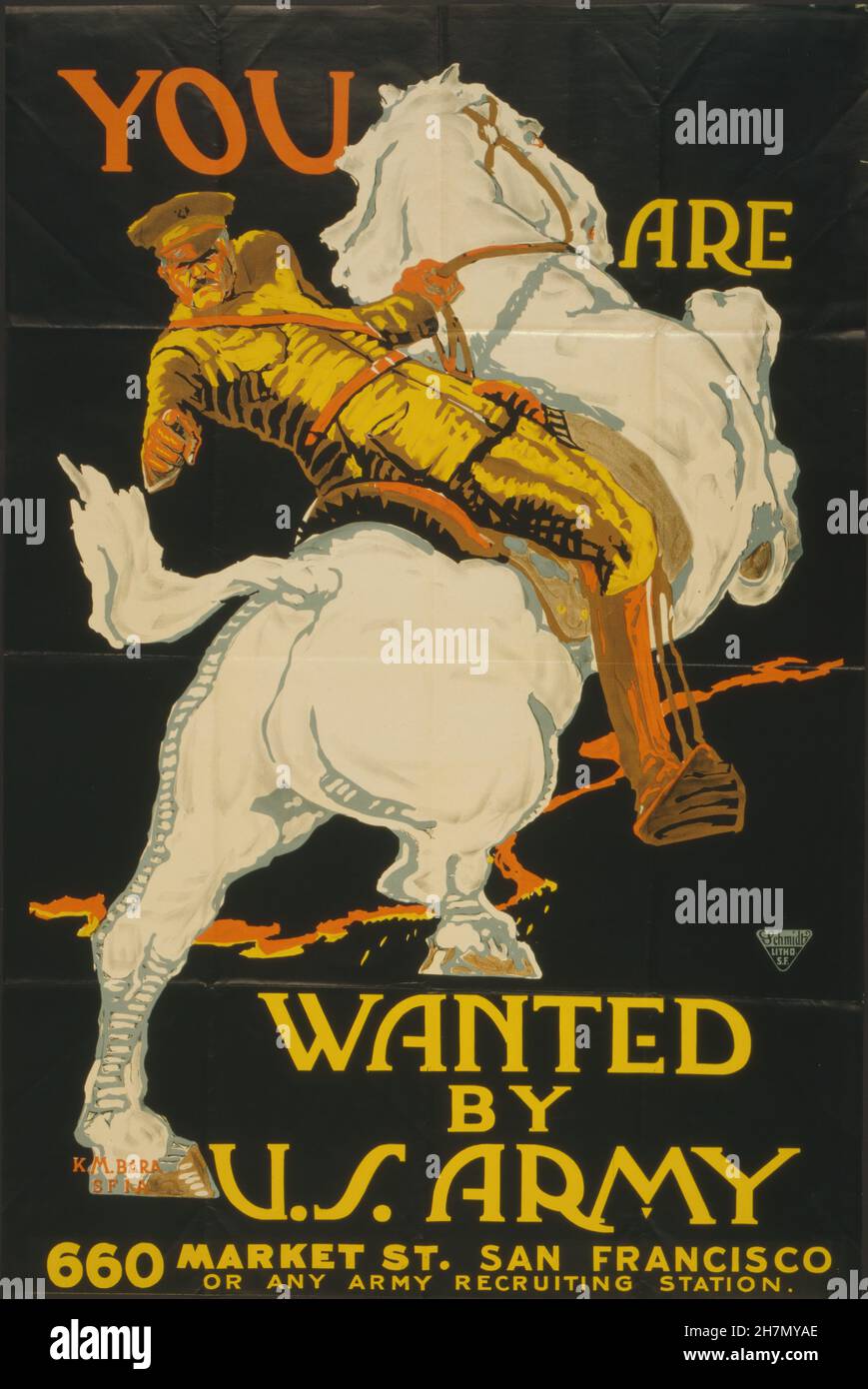 Enlist Poster - U.S World War One Propaganda - 1915-1918 Stock Photo ...