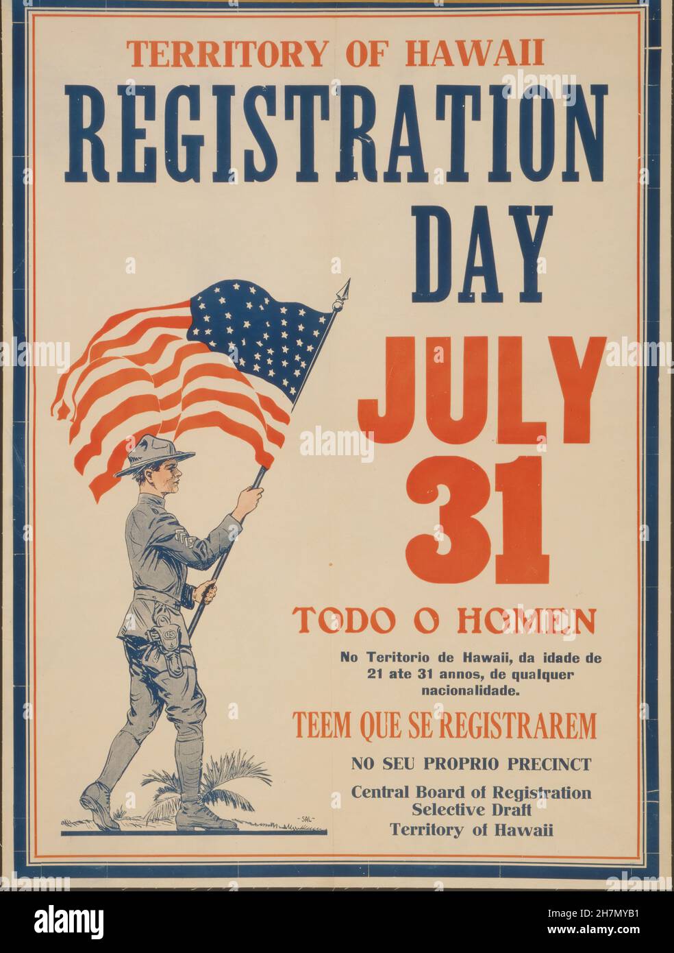 Enlist Poster - U.S World War One Propaganda - 1917-1918 - 09 Stock ...