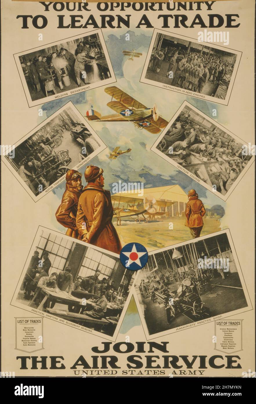 Enlist Poster - U.S World War One Propaganda - 1917-1920 - 03 Stock ...
