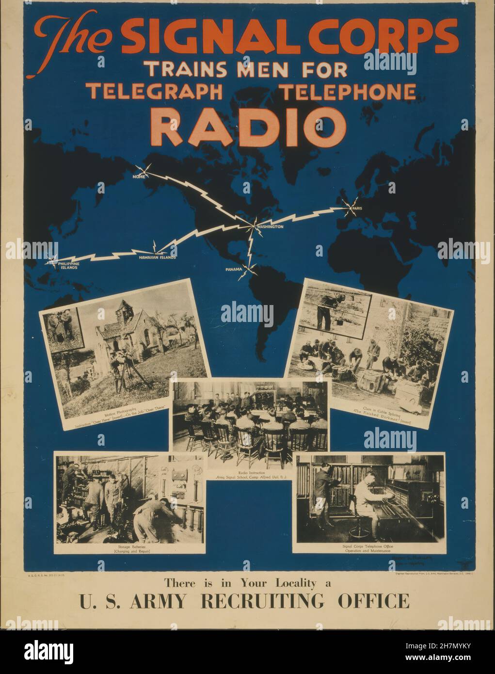 Enlist Poster - U.S World War One Propaganda - 1919 - 20 Stock Photo ...