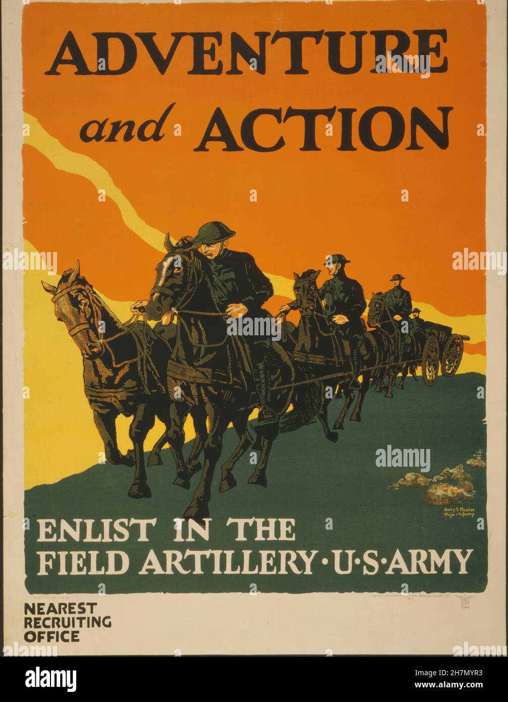 Enlist Poster - U.S World War One Propaganda - 1919 - 22 Stock Photo ...