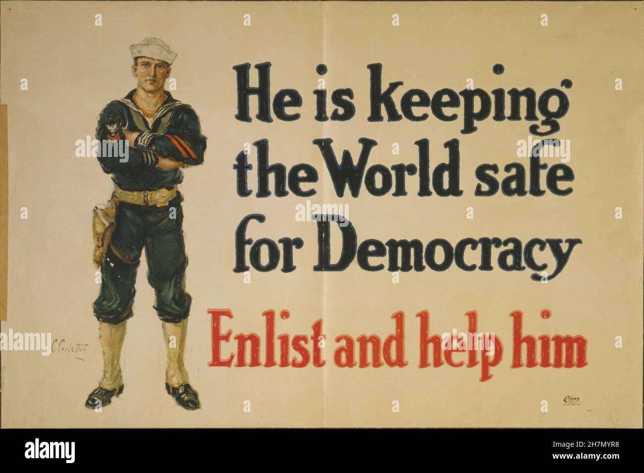Enlist Poster - World War One Propaganda - 1916-1918 - 01 Stock Photo ...