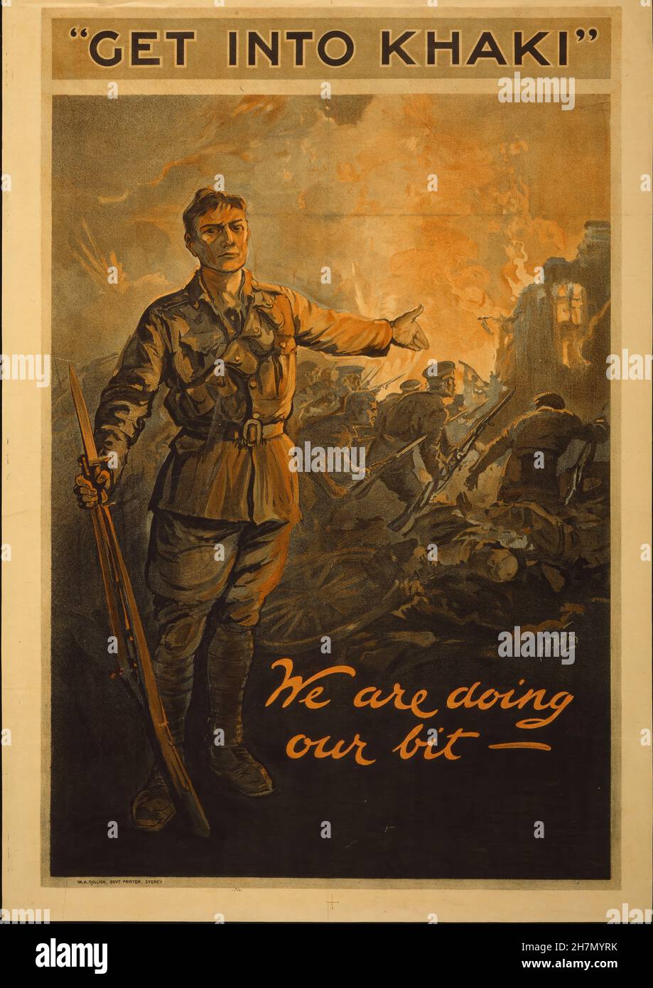 Enlist Poster - World War One Propaganda - 1914-1918 - 03 Stock Photo - Alamy