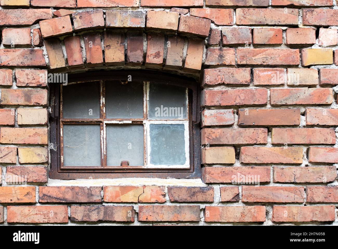 Old stable window, brick wall, Wagenfeld, Lower Saxony, Germany Stock ...