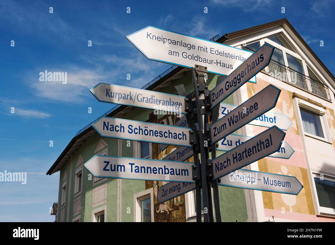 Signpost, Bad Woerishofen, Allgaeu, Bavaria, Germany Stock Photo - Alamy