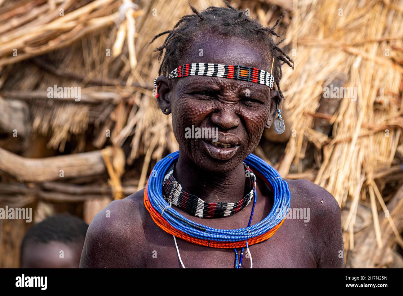 Scar face as a mark of beauty woman from the Jiye tribe, Eastern ...