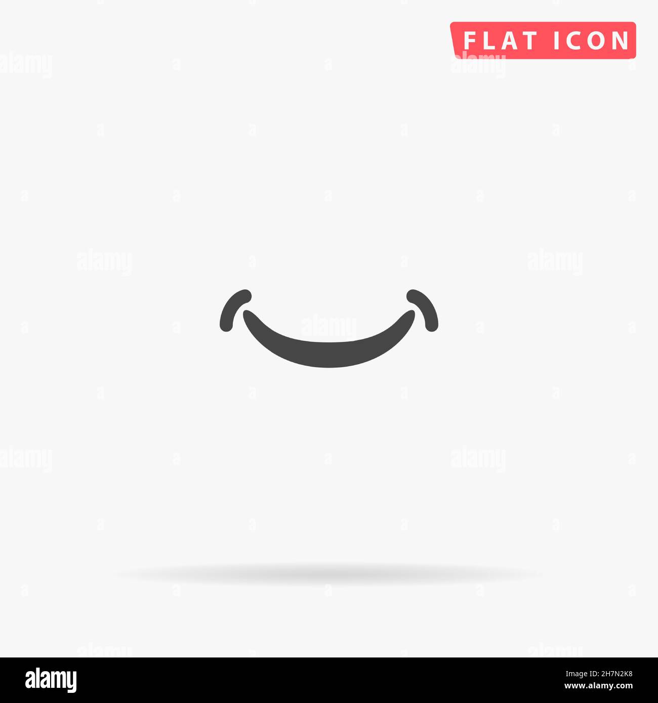 Smile flat vector icon. Hand drawn style design illustrations Stock ...
