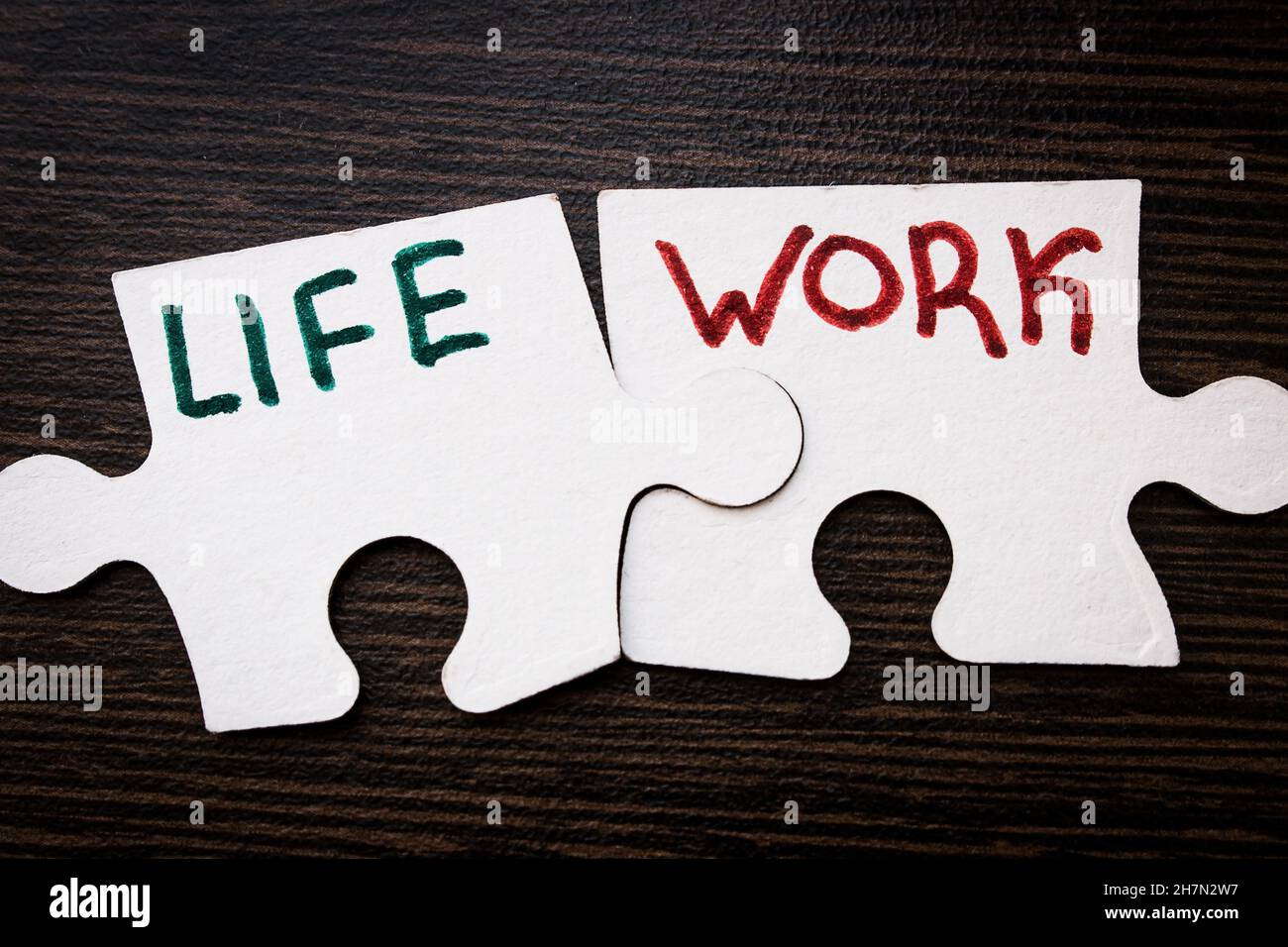concept work life incompatible puzzles close-up Stock Photo - Alamy