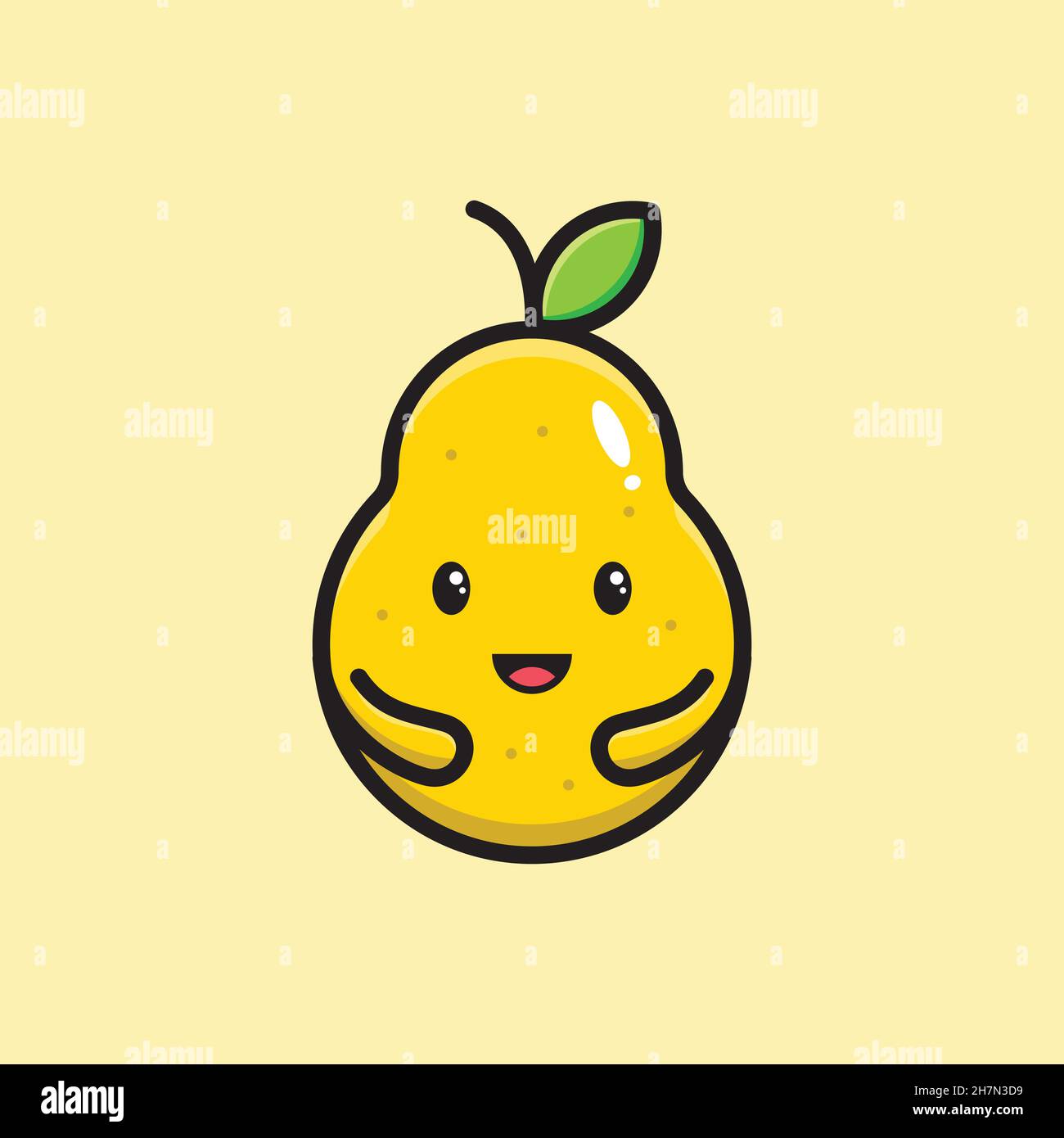 vector illustrations set of fruits character with cute face emoticon ...