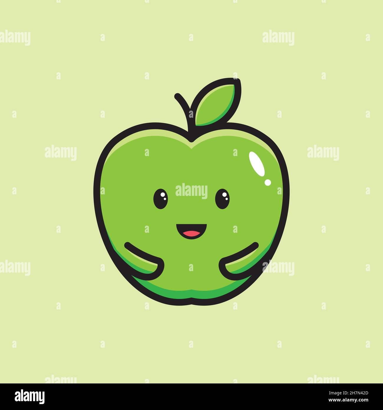 vector illustrations set of fruits character with cute face emoticon ...