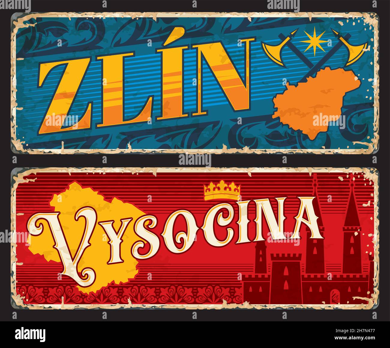 Zlin castle czech Stock Vector Images - Alamy