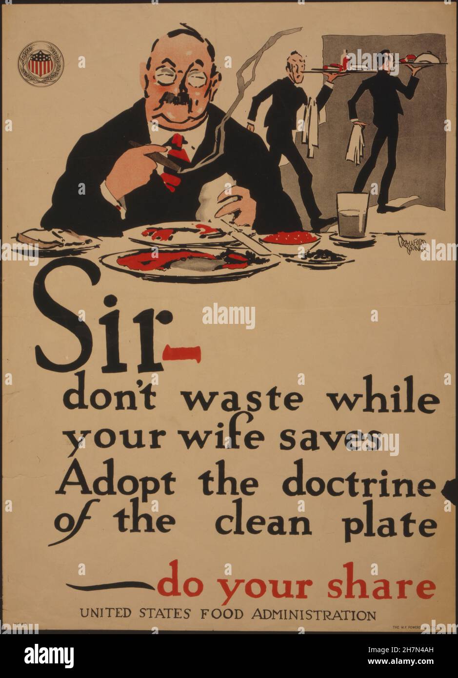Rationing Poster - U.S World War One Propaganda - 118 Stock Photo - Alamy
