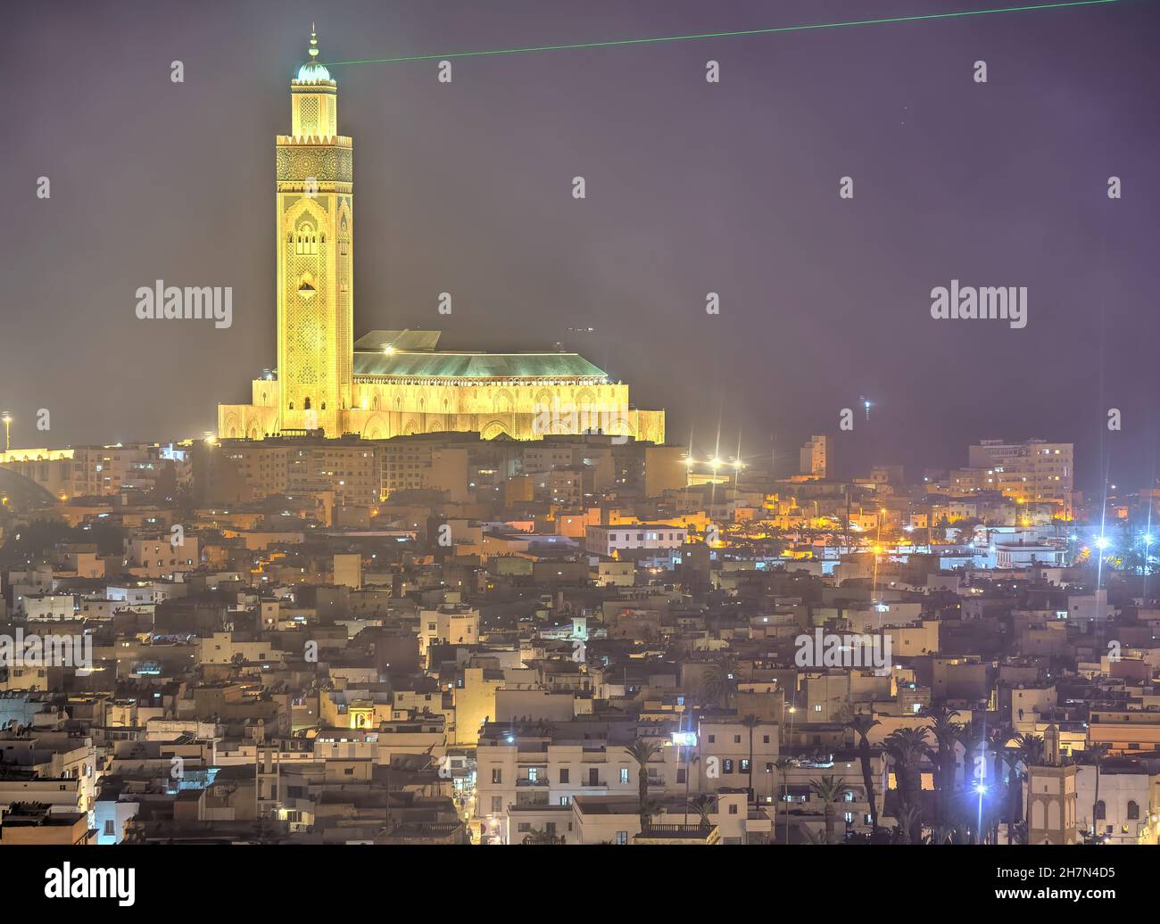 Casablanca Medina cityscape with Mosque Hassan II, HDR Image Stock Photo - Alamy