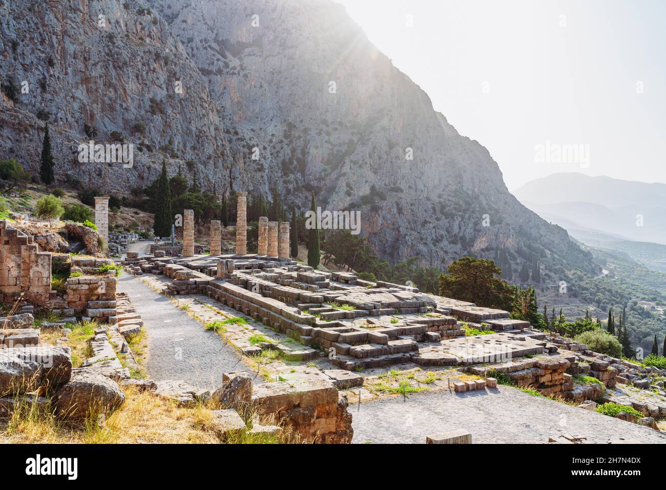 Temple of Apollo In Delphi, ancient Delphi, Delphi, Greece Stock Photo ...