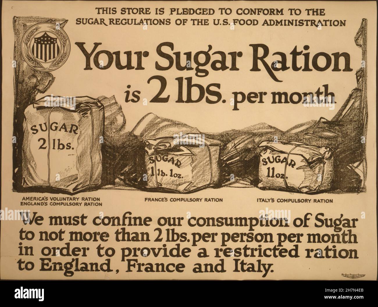 Rationing Poster - U.S World War One Propaganda - 292 Stock Photo - Alamy
