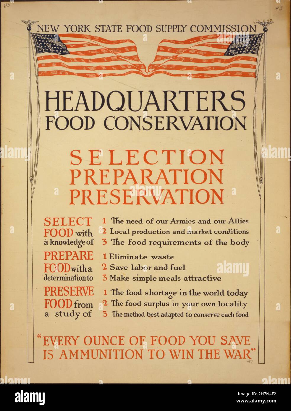 Rationing Poster - U.S World War One Propaganda - 276 Stock Photo - Alamy