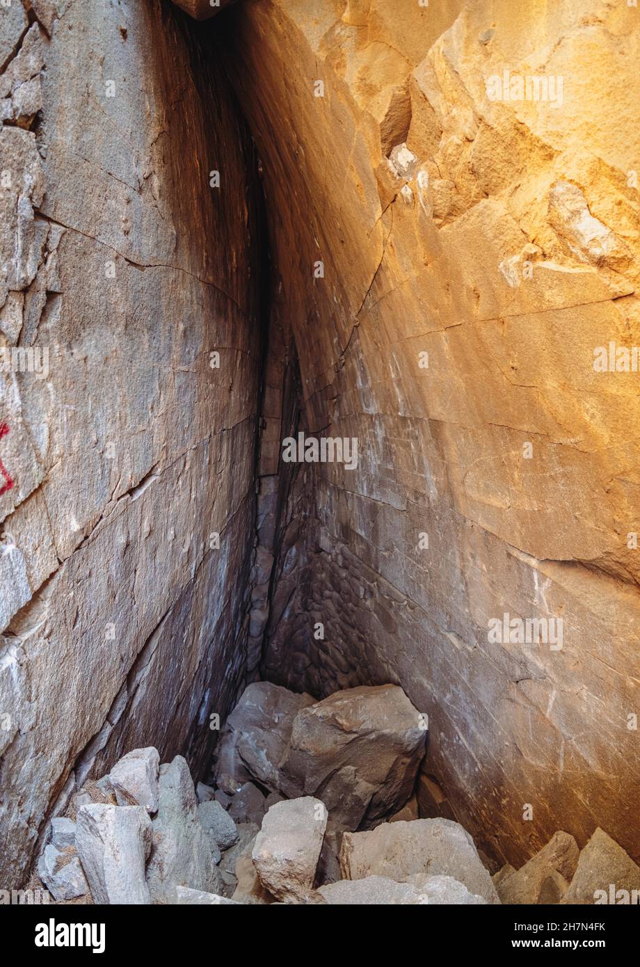 View into the crater of the Methana volcano, Methana volcano peninsula ...
