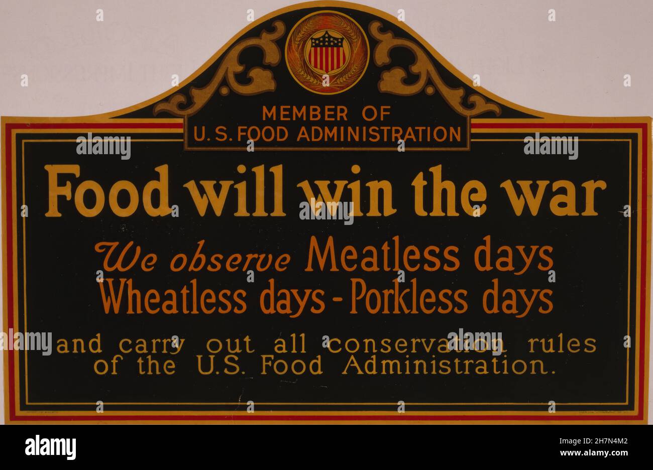 Rationing Poster - U.S World War One Propaganda - 452 Stock Photo - Alamy