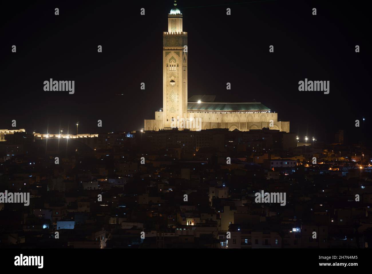 Casablanca Medina cityscape with Mosque Hassan II, HDR Image Stock Photo - Alamy