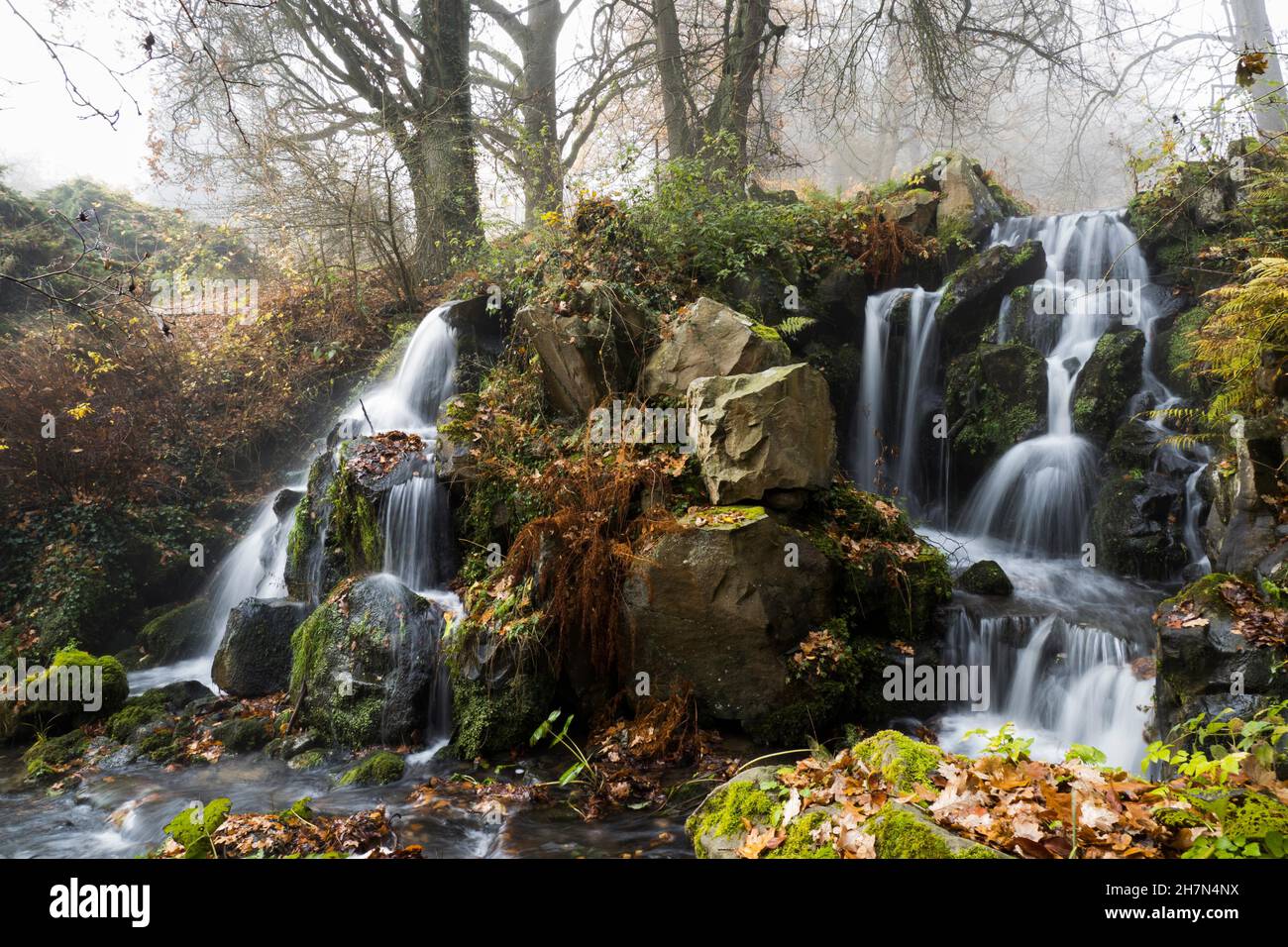 Brook cascade in Bergpark Wilhelmshoehe, Unesco World Heritage Site ...