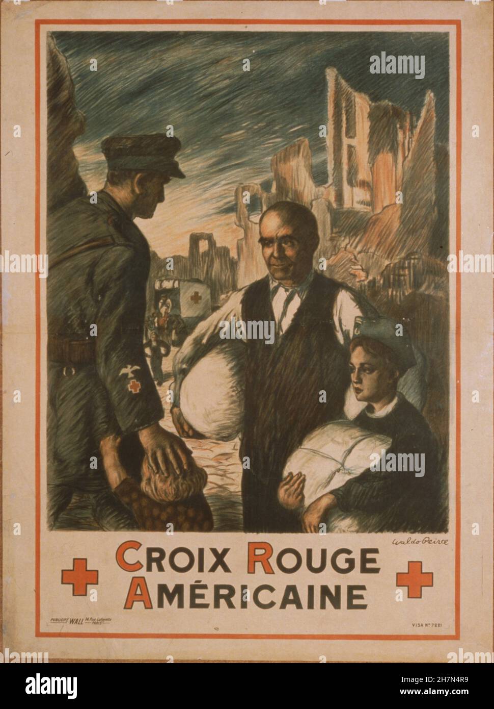 Red Cross Poster - French World War One Propaganda - 119 Stock Photo ...