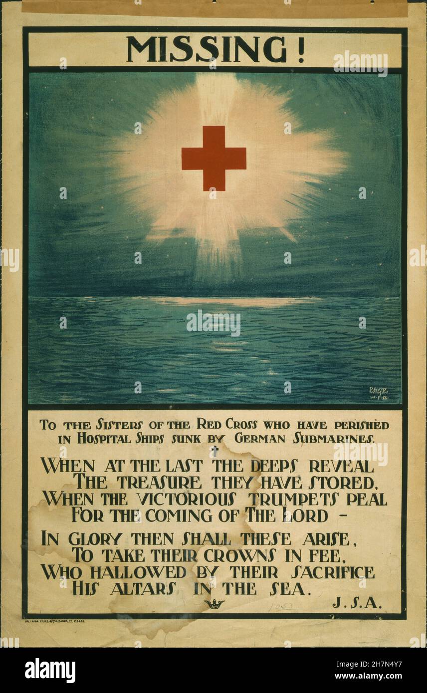 Red Cross Poster - U.S World War One Propaganda - 46 Stock Photo - Alamy