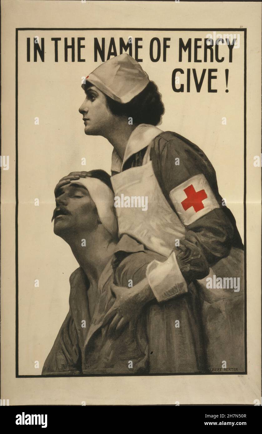 Red Cross Poster - U.S World War One Propaganda - 219 Stock Photo - Alamy