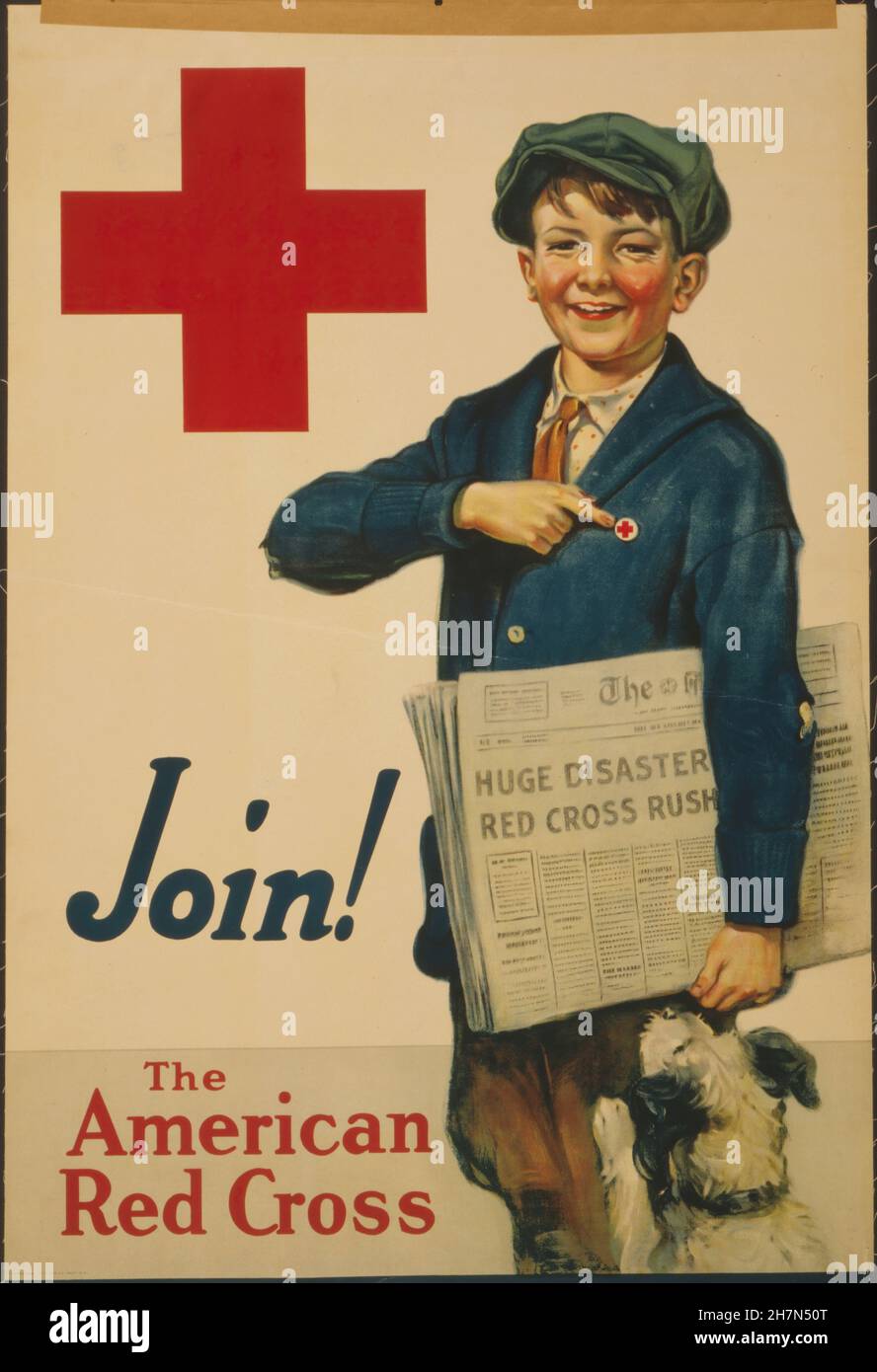 Red Cross Poster - U.S World War One Propaganda - 71 Stock Photo - Alamy
