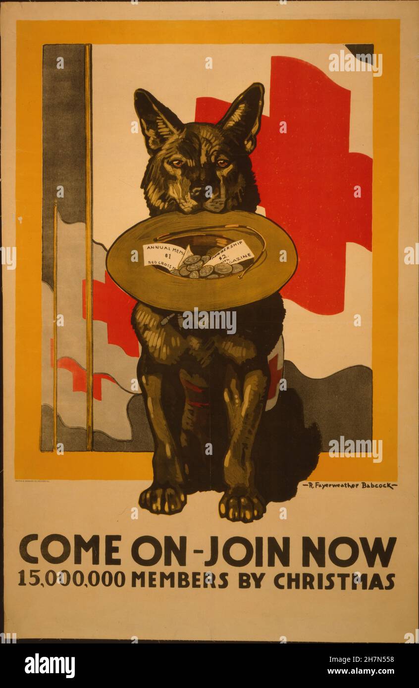 Red Cross Poster - U.S World War One Propaganda - 286 Stock Photo - Alamy