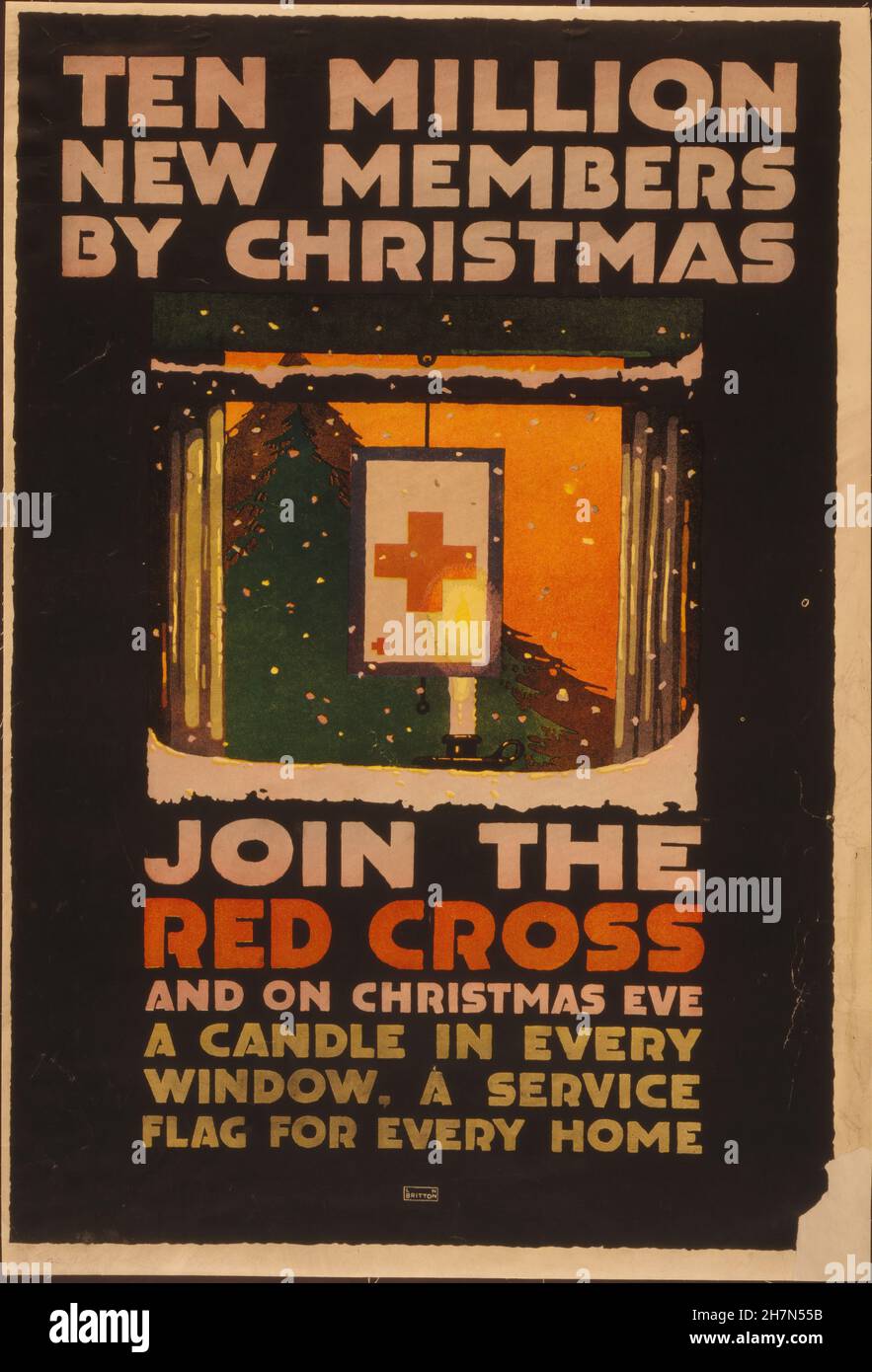 Red Cross Poster - U.S World War One Propaganda - 314 Stock Photo - Alamy