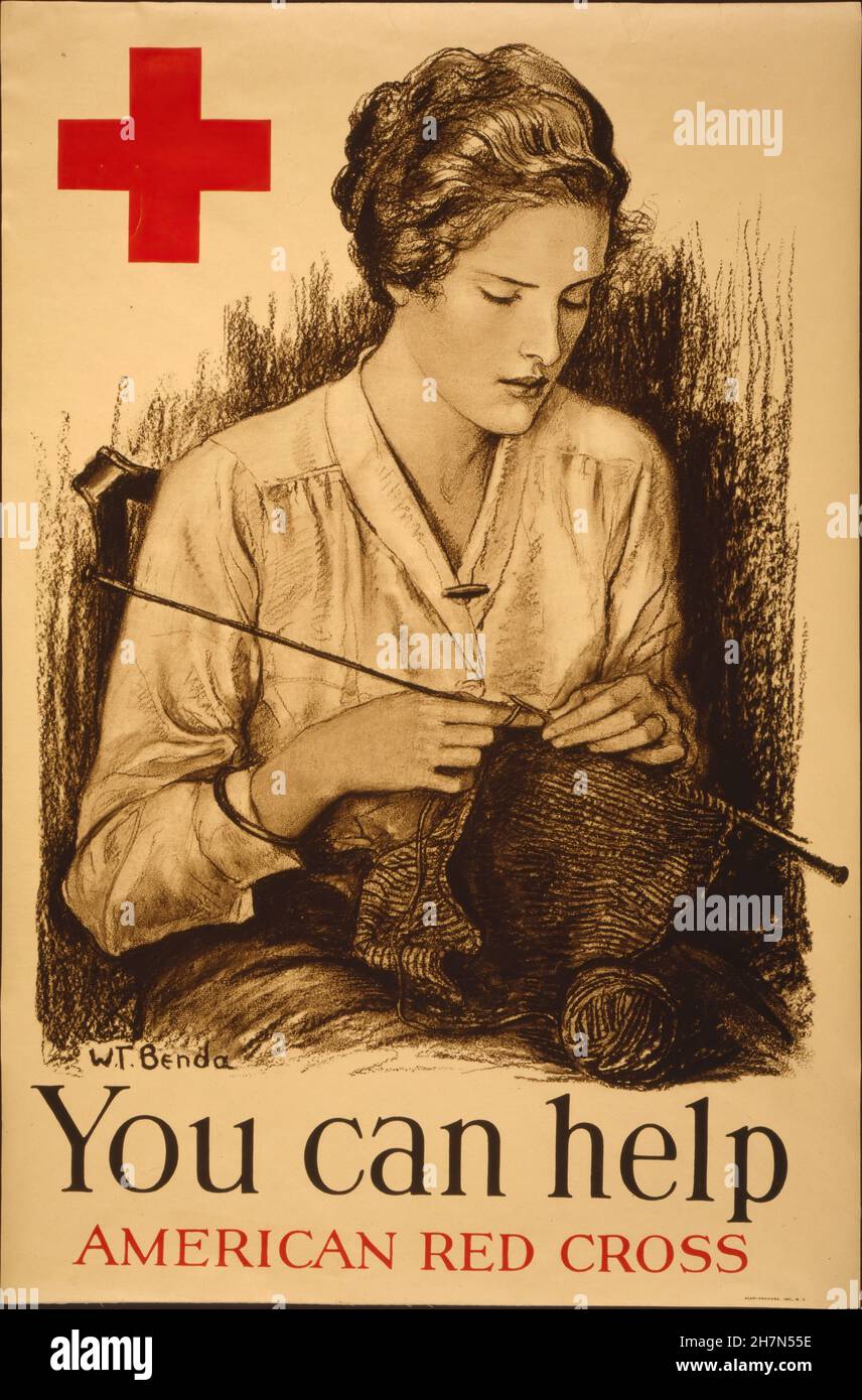 Red Cross Poster - U.S World War One Propaganda - 303 Stock Photo - Alamy