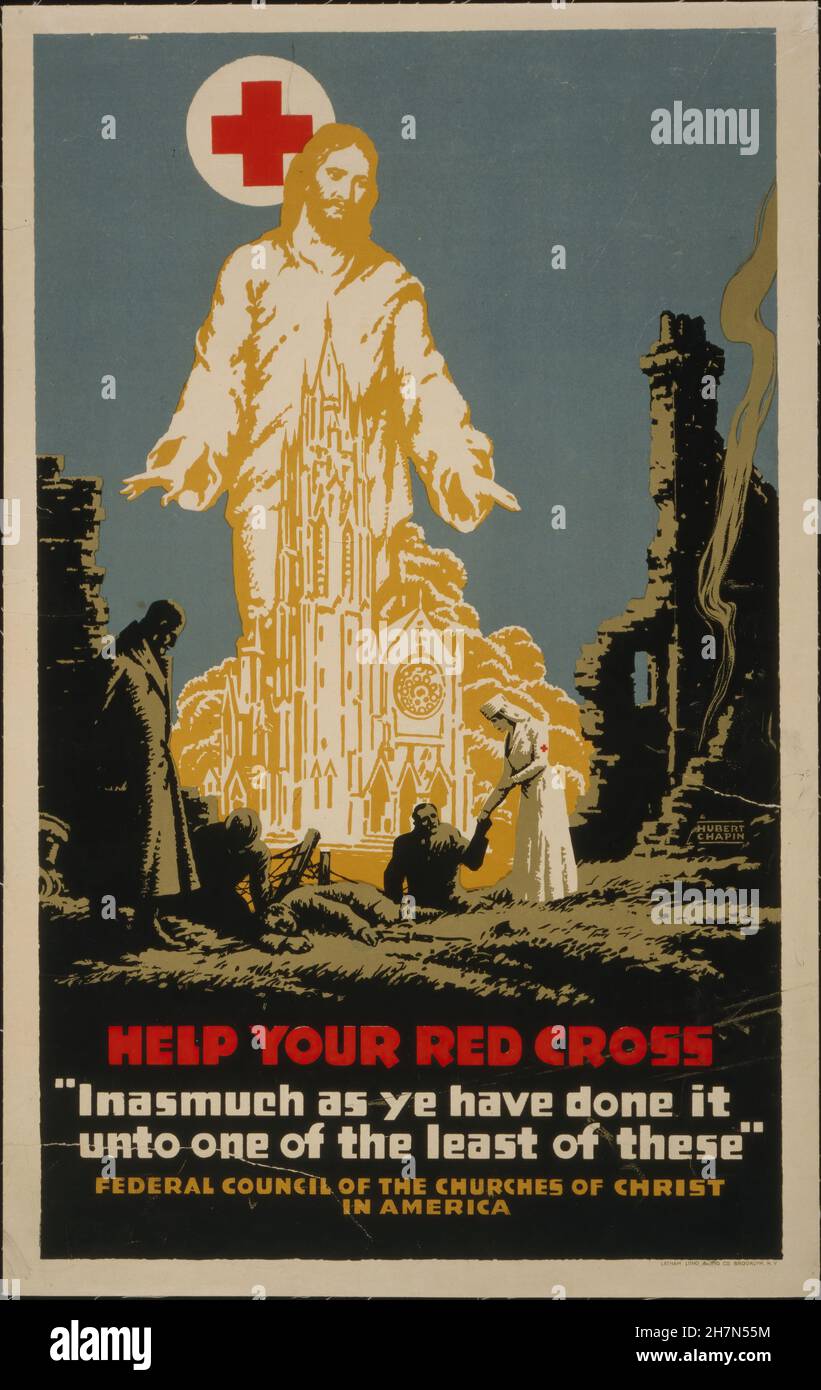 Red Cross Poster - U.S World War One Propaganda - 317 Stock Photo - Alamy