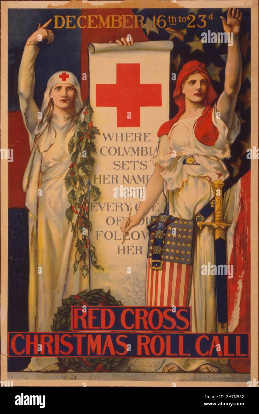 Red Cross Poster - U.S World War One Propaganda - 309 Stock Photo - Alamy
