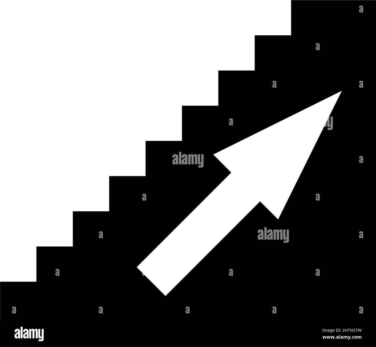 Upstairs, Up Stair and Arrow, Escalator. Flat Vector Icon illustration ...