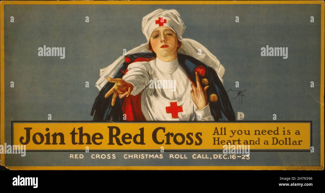 Red Cross Poster - U.S World War One Propaganda - 382 Stock Photo - Alamy