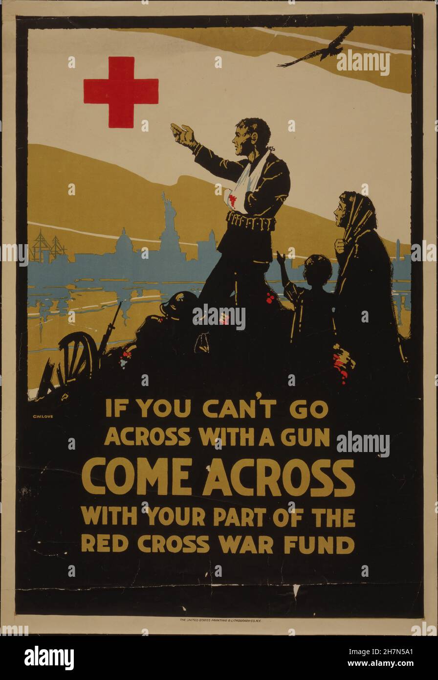 Red Cross Poster - U.S World War One Propaganda - 354 Stock Photo - Alamy