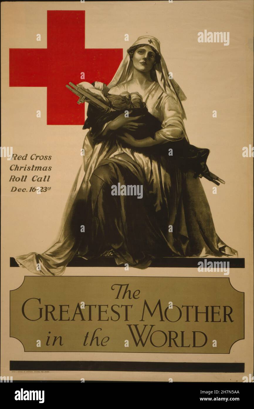 Red Cross Poster - U.S World War One Propaganda - 428 Stock Photo - Alamy