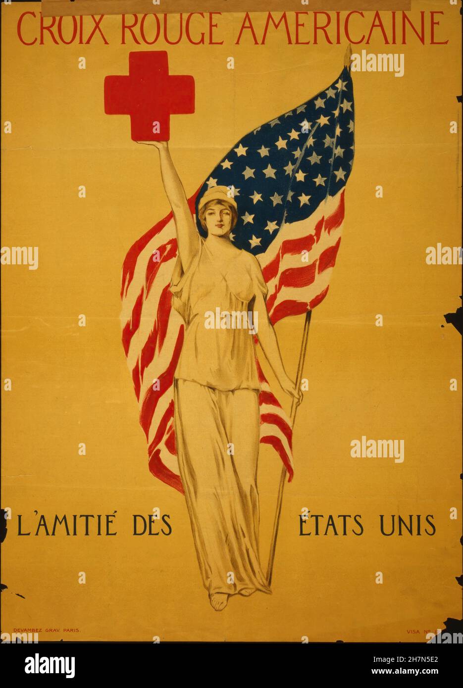 Red Cross Poster - U.S World War One Propaganda - 1914-1918 - 40 Stock ...