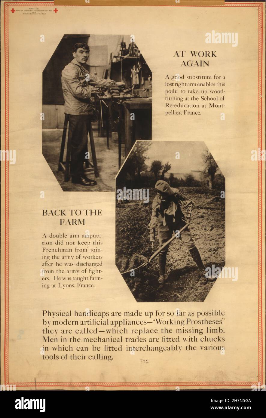 Red Cross Poster - U.S World War One Propaganda - 1919 - 13 Stock Photo ...