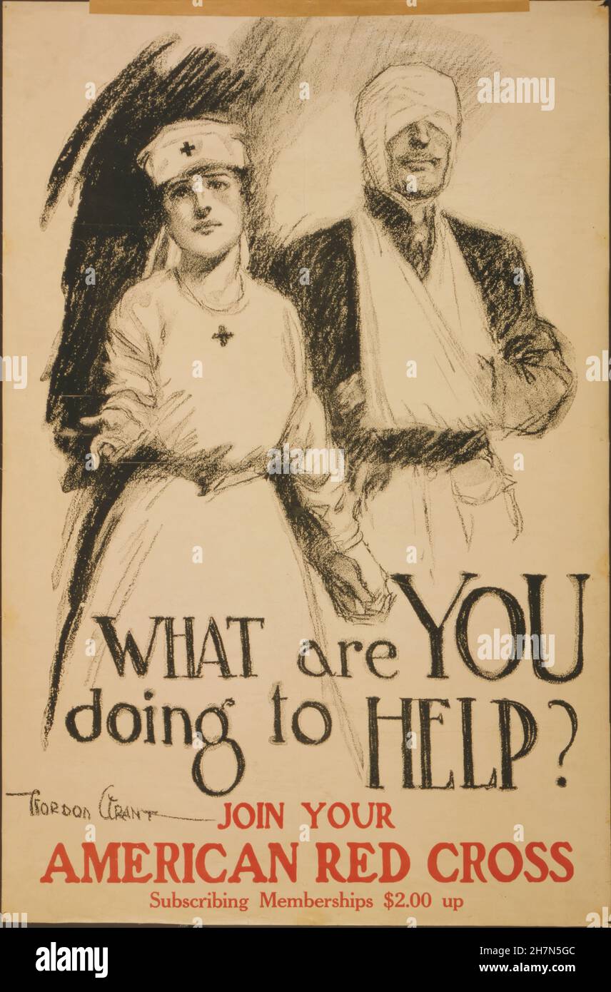 Red Cross Poster - U.S World War One Propaganda - 1919 - 31 Stock Photo ...