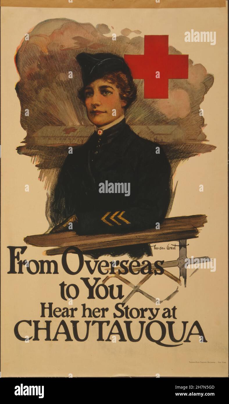 Red Cross Poster - U.S World War One Propaganda - 1919 - 35 Stock Photo ...