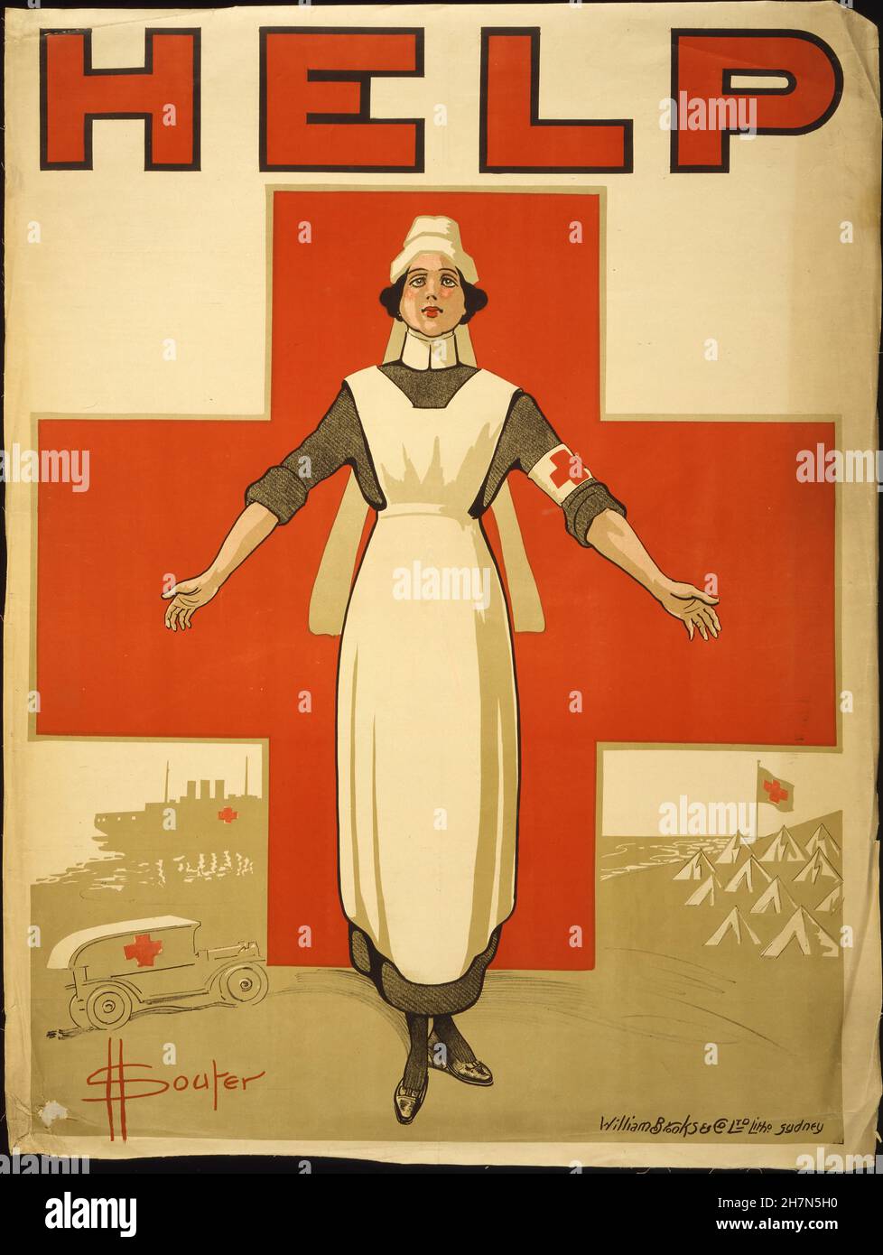 Red Cross Poster - U.S World War One Propaganda - 1914-1918 - 43 Stock ...