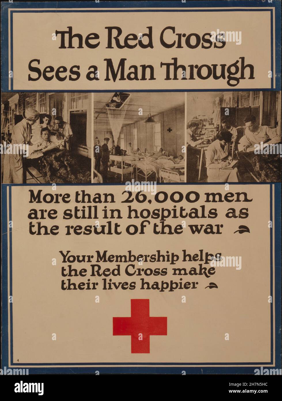 Red Cross Poster - U.S World War One Propaganda - 1919 - 46 Stock Photo ...