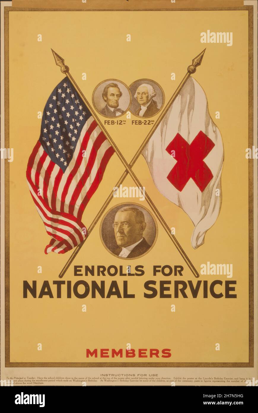 Red Cross Poster - U.S World War One Propaganda - 1919 - 34 Stock Photo ...