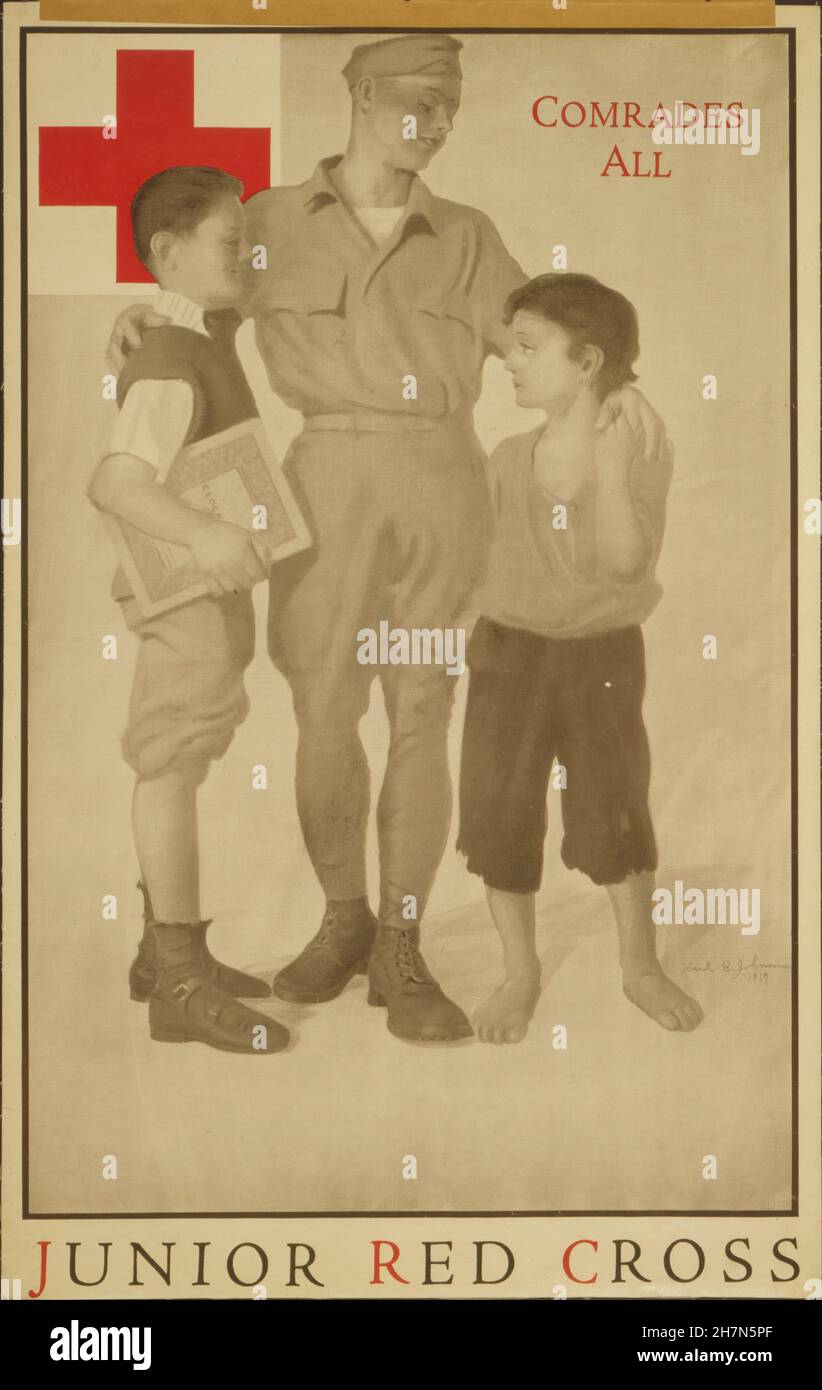 Red Cross Poster - World War One Propaganda - 1919 - 10 Stock Photo - Alamy