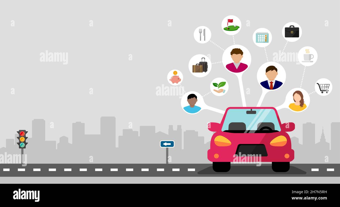 Car sharing concept vector banner illustration Stock Vector Image & Art ...