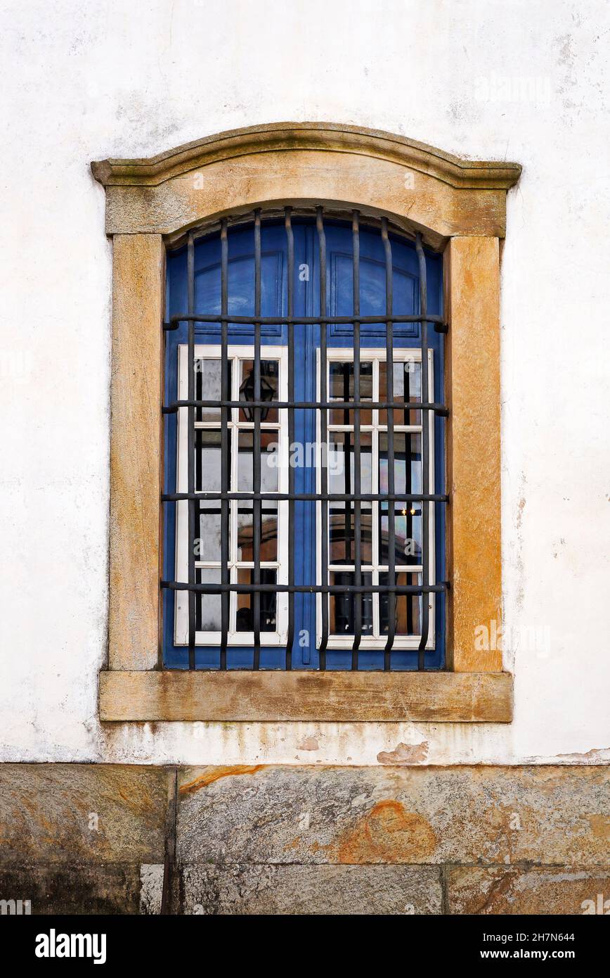 Ancient colonial window in historical city of Ouro Preto, Brazil Stock ...