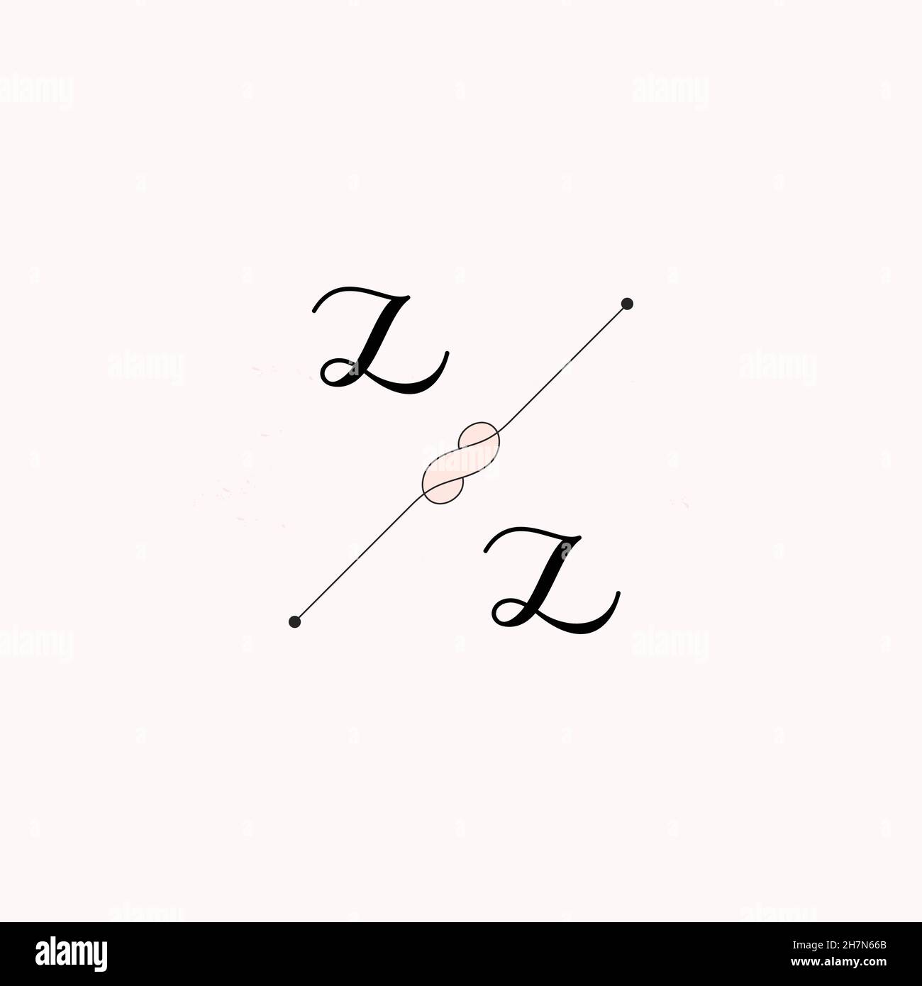 ZZ Initials letter alphabet watercolor logo branding set collection ...