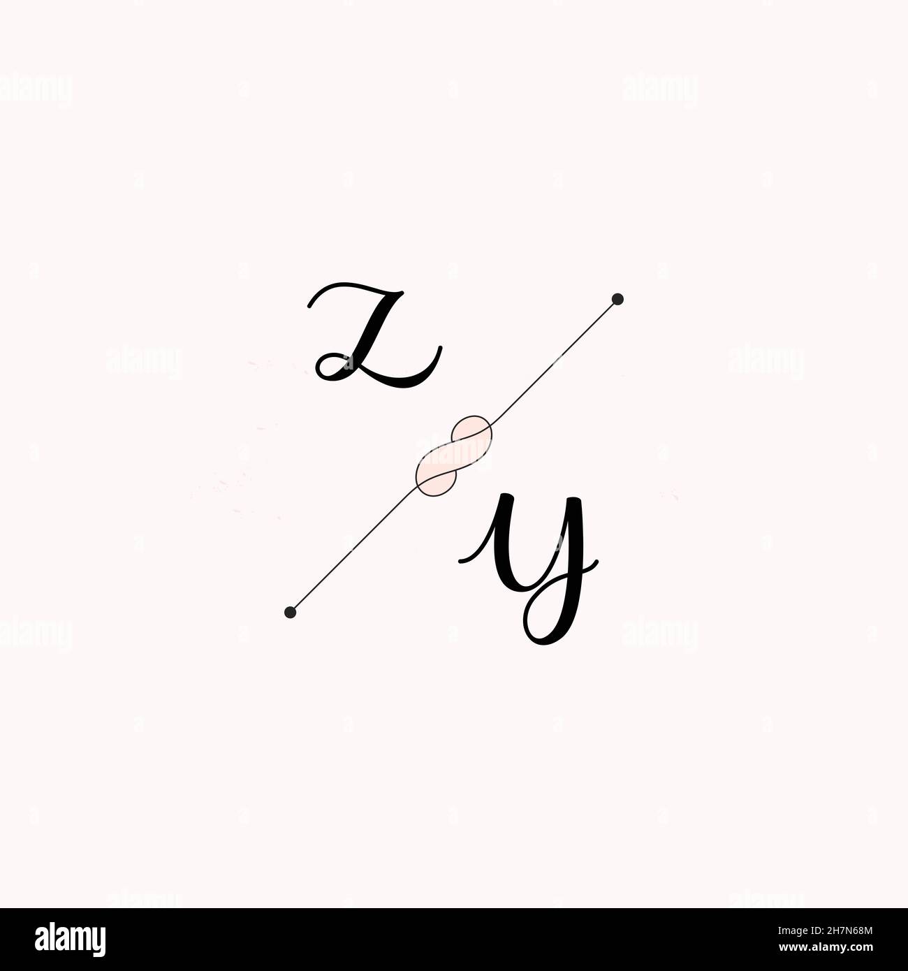ZY Initials letter alphabet watercolor logo branding set collection ...