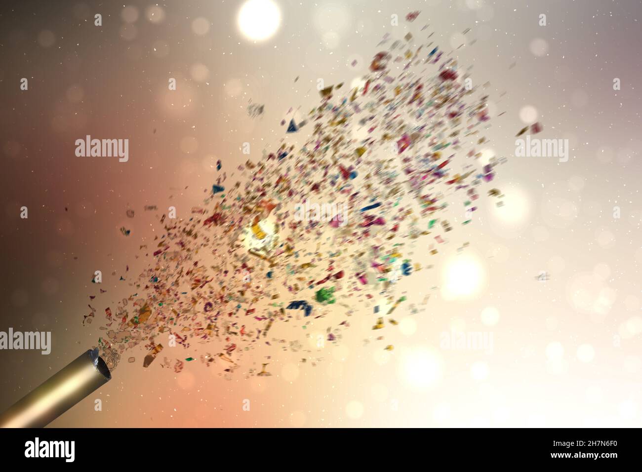 Falling colorful confetti with blurred light background Stock Photo - Alamy